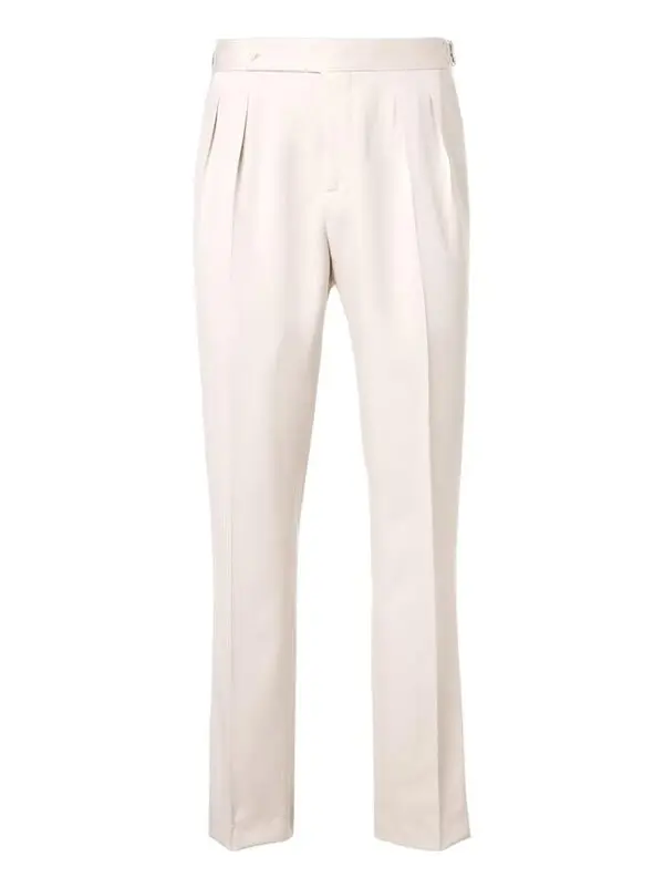 Brunello Cucinelli Silk Straight Pants - White