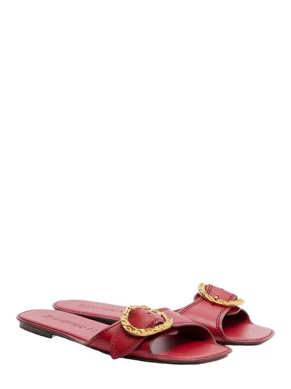 Zimmermann Solena Leather Slides - Red