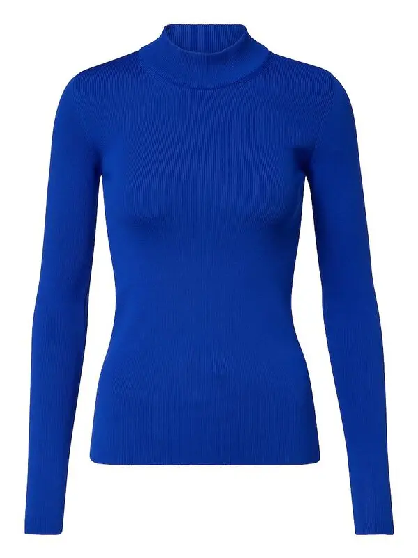 JIL SANDER Ribbed-knit High Neck Sweater - Blue