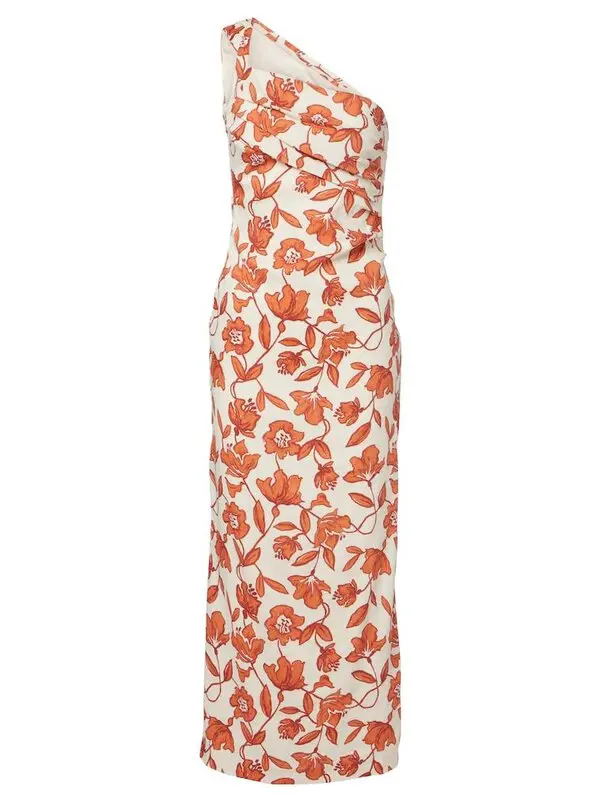 SIR. Chloe One-shoulder Floral Midi Dress - White