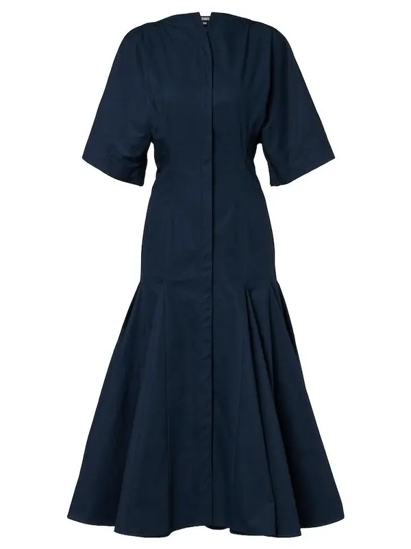 Jacquemus Moisson Cotton Poplin Midi Dress - Blue