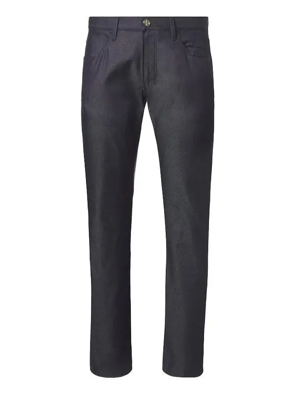 Giorgio Armani Cotton And Silk-blend Straight Jeans - Blue