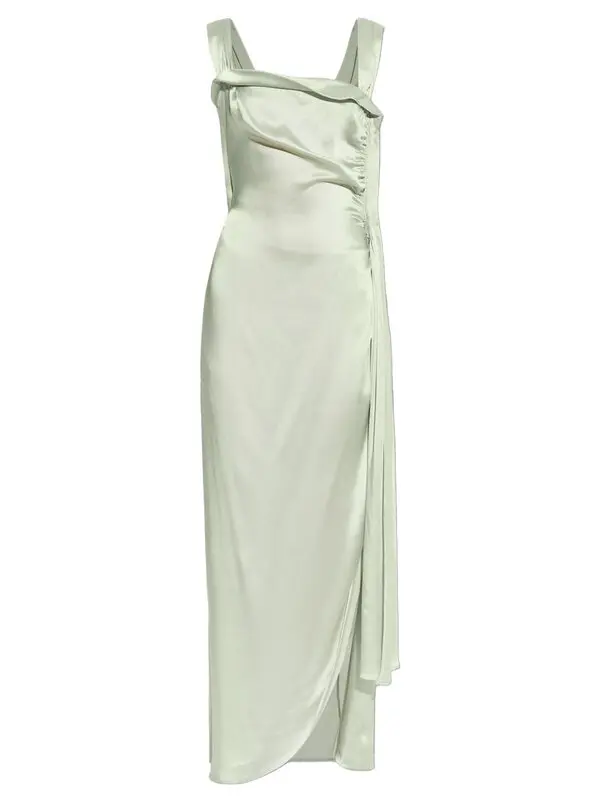 MAISON MARGIELA Dress With Decorative Draping - Green