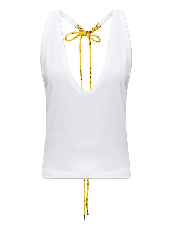 Dsquared2 Sleeveless Top With Braided Cord Detail - White
