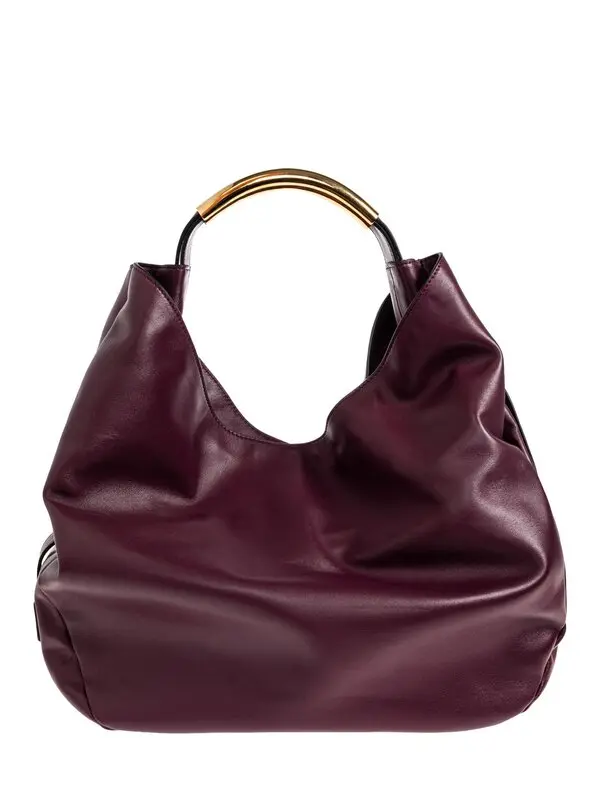 Moschino Leather Shopper Handbag - Burgundy