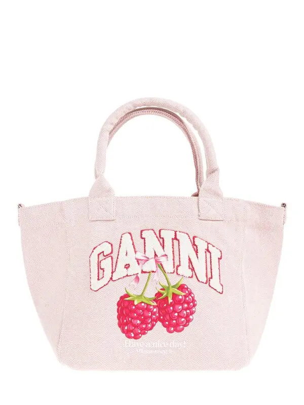 GANNI Logo Shopper Bag - Pink