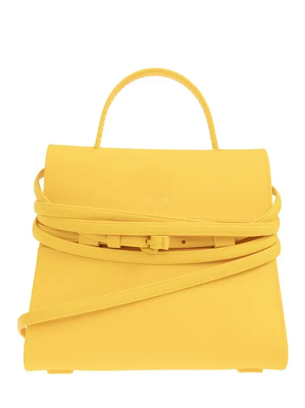 Moschino Handbag With Embossed Logo - Yellow