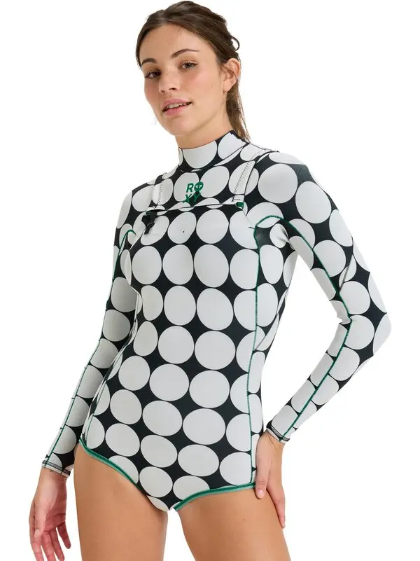 Roxy 1.5mm Rise Natural Cheeky Long Sleeve Wetsuit - Salt Crystal