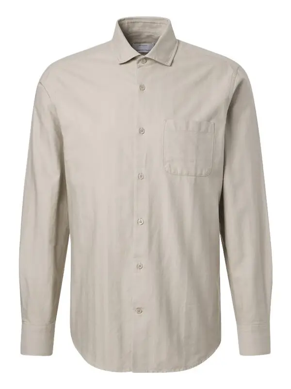 Frescobol Carioca Emilio Herringbone Denim Shirt - Green