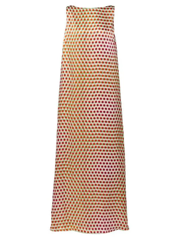 Dries Van Noten Polka-dot Silk Gown - White