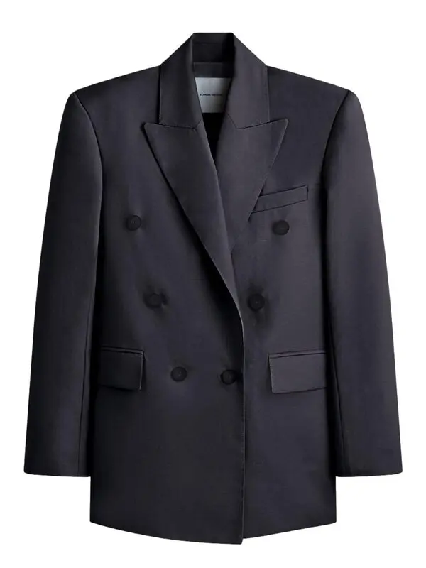 Scanlan Theodore Linen Double-breasted Jacket - Black