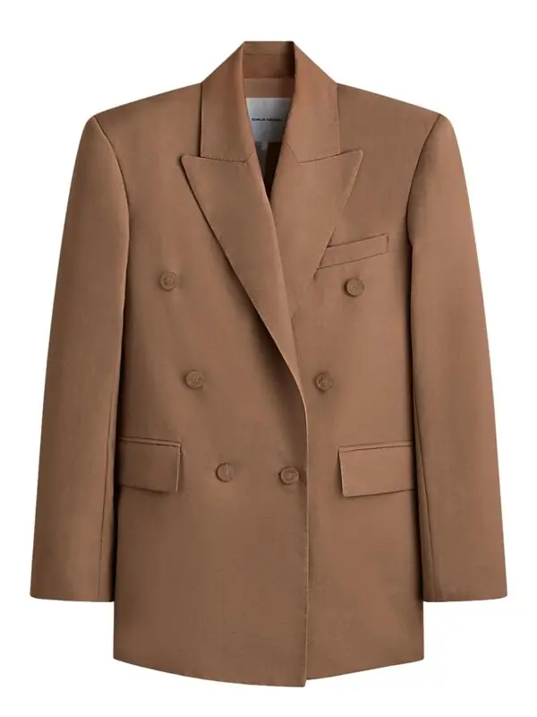 Scanlan Theodore Linen Double-breasted Jacket - Spice