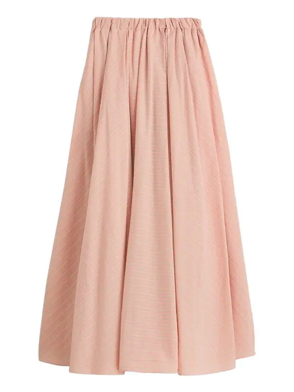 Scanlan Theodore Stripe Gather Skirt - Beige.pink