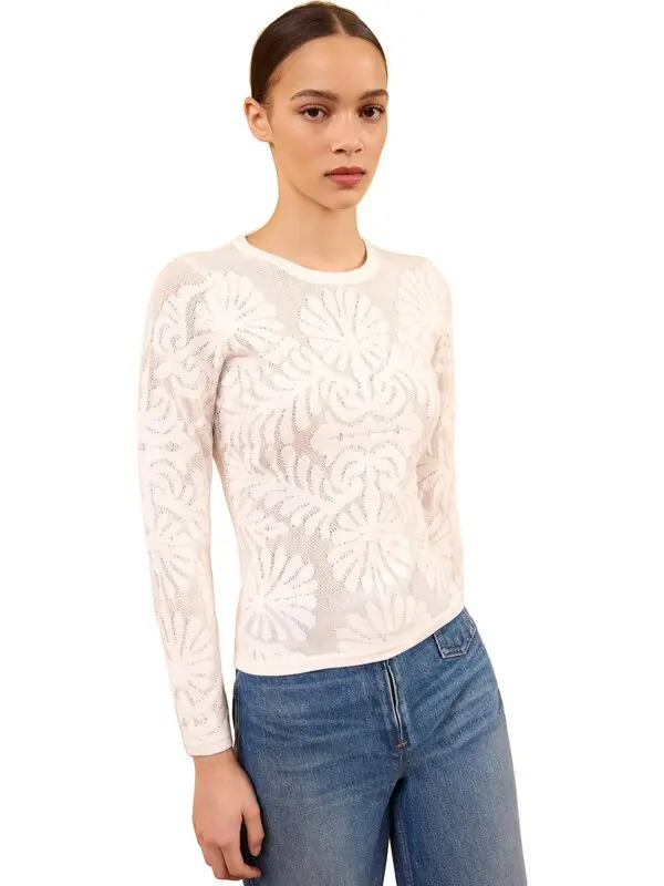 Ulla Johnson Myra Floral Pullover Top - Cowrie