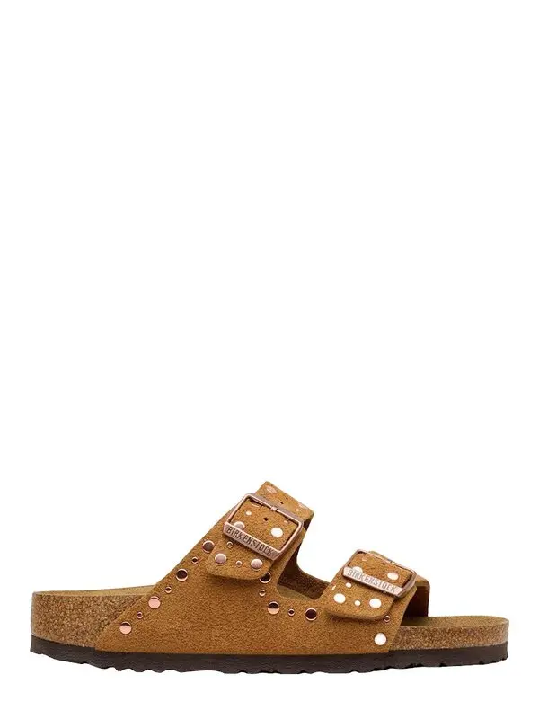 BIRKENSTOCK Arizona Rivets Suede Sandals - Mink