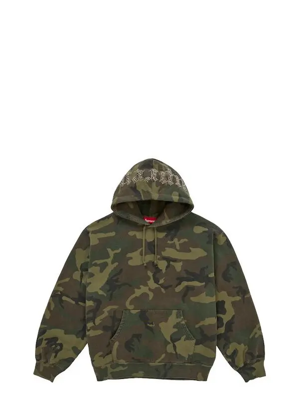 Supreme Overdyed Studded Hooded Sweatshirt - Woodland Camo