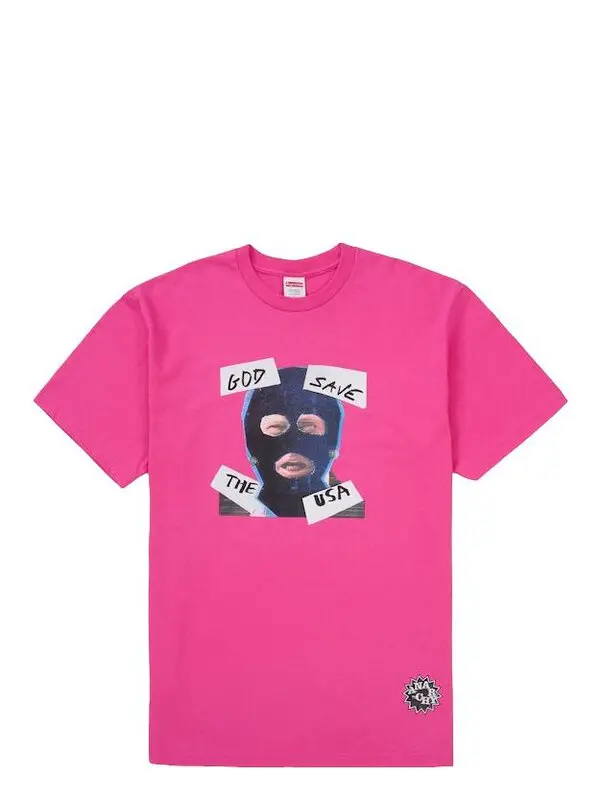 Supreme God Save Us Tee Shirt - Fuchsia