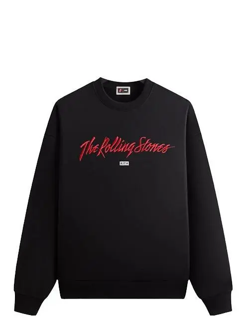 Kith X The Rolling Stones Monogram Tongue Nelson Crew - Black