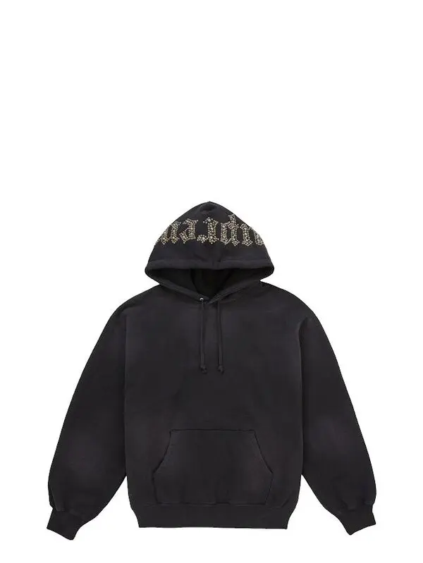 Supreme Overdyed Studded Hooded Sweatshirt - Black