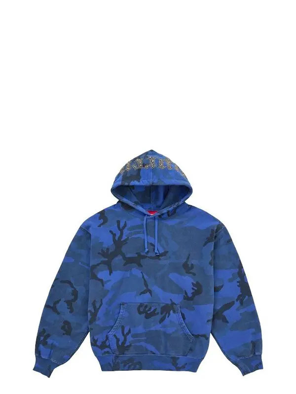 Supreme Overdyed Studded Hooded Sweatshirt - Blue Camo