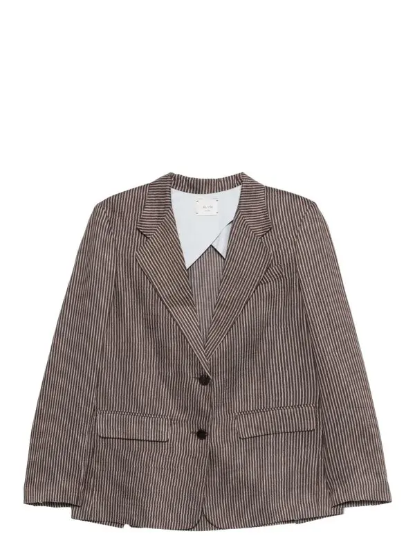 ALYSI Single-breasted Blazer Jacket - Brown