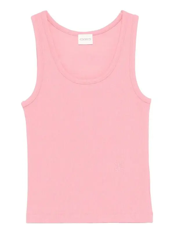 Closed Cotton Tank Top - Pink