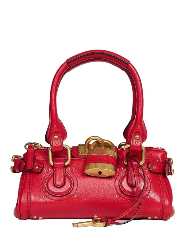 Chloé Paddington Leather Shoulder Bag - Red
