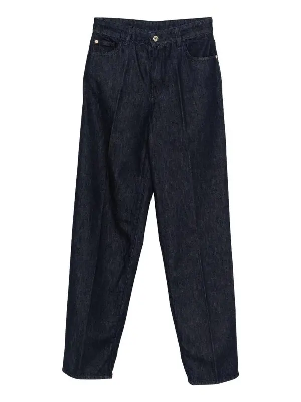 Emporio Armani Denim Cotton Pleated Jeans - Blue