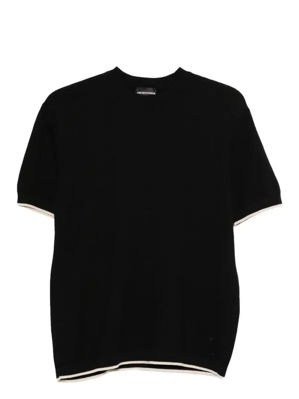 Emporio Armani Cotton Knitted T-shirt - Black