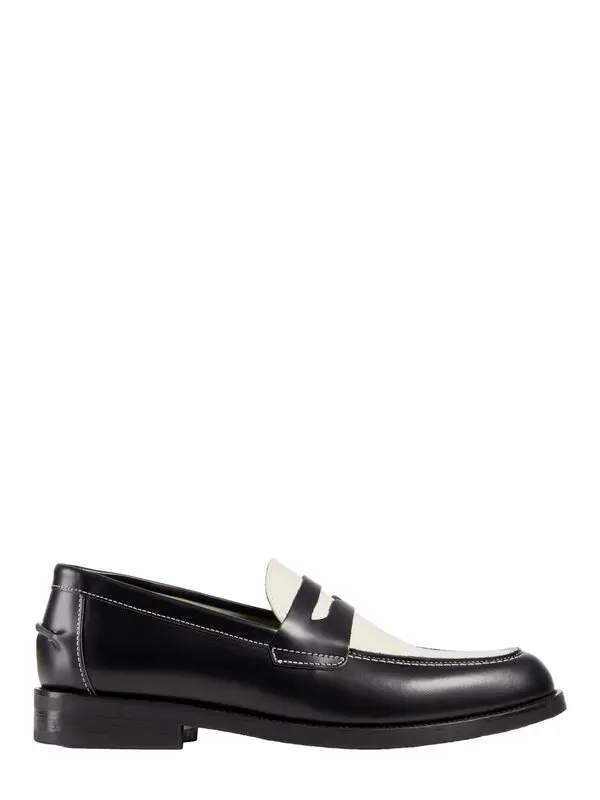 DUKE + DEXTER Wilde Penny Loafer - Black + White