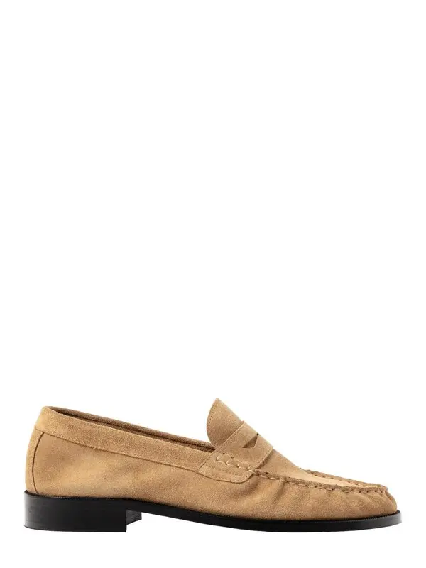 DUKE + DEXTER Ezra Suede Ruched Loafer - Tan