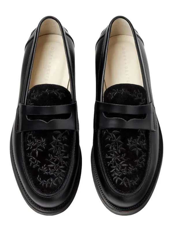 DUKE + DEXTER Wilde Vine Penny Loafer - Black