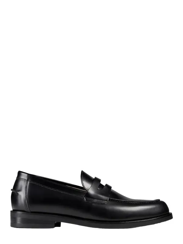 DUKE + DEXTER Wilde Penny Loafer - Black Leather