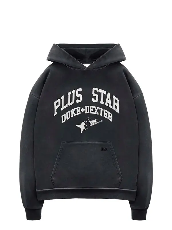 DUKE + DEXTER Washed Cotton Hoodie - Grey