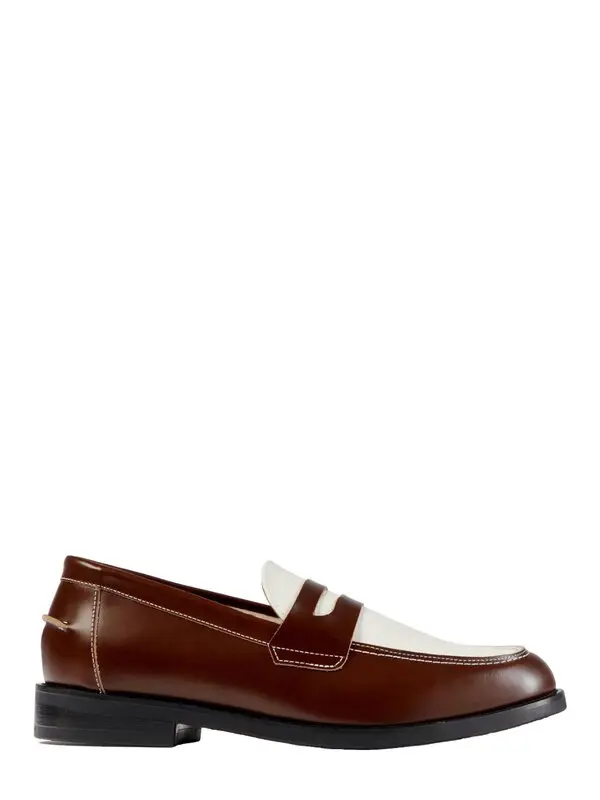 DUKE + DEXTER Wilde Penny Loafer - Chestnut + White