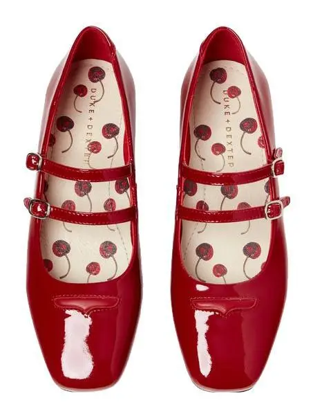 DUKE + DEXTER Patent Leather Mary Jane - Red Patent