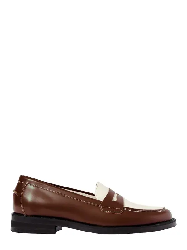 DUKE + DEXTER Wilde Penny Loafer - Chestnut + White