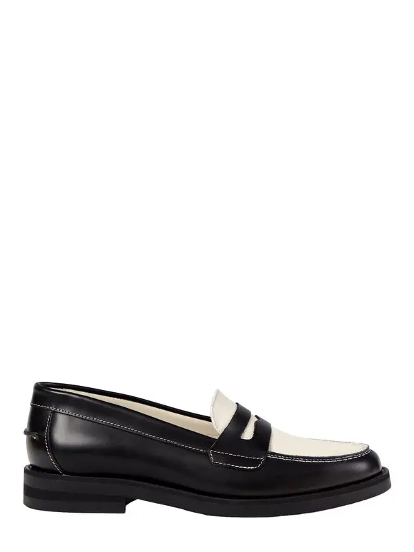 DUKE + DEXTER Wilde Penny Loafer - Black + White