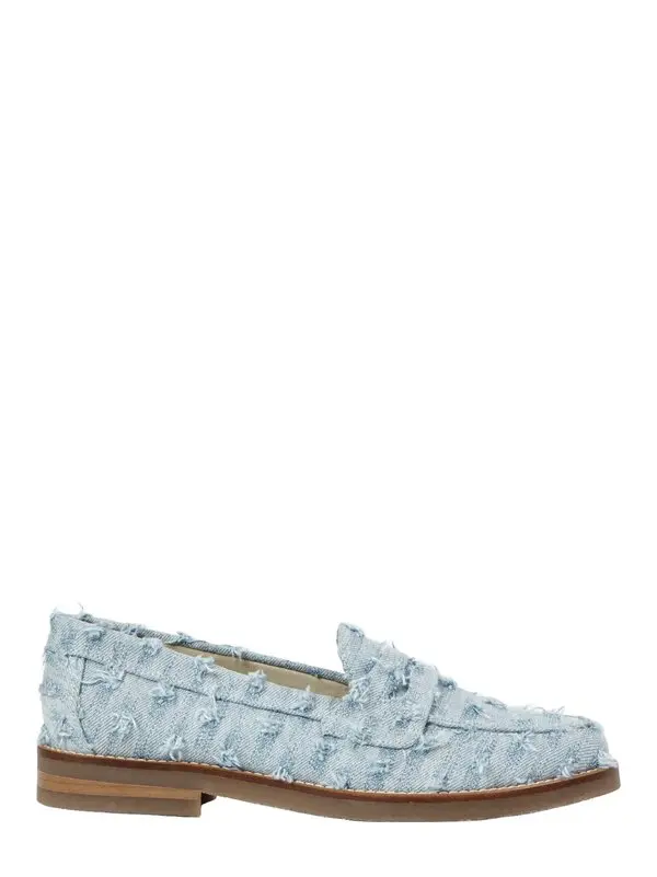 DUKE + DEXTER Wilde Punched Denim Penny Loafer - Blue