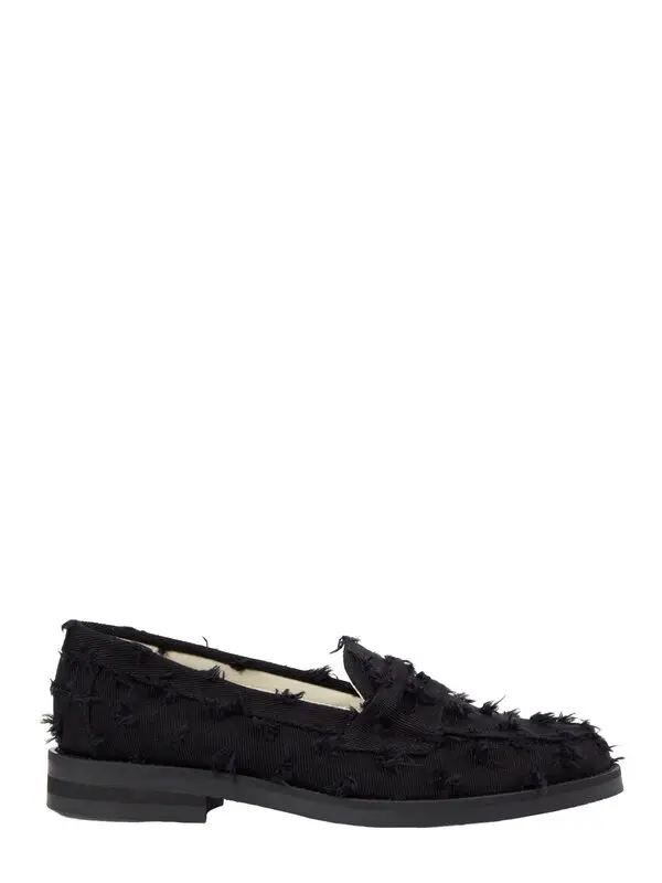 DUKE + DEXTER Wilde Punched Denim Penny Loafer - Black