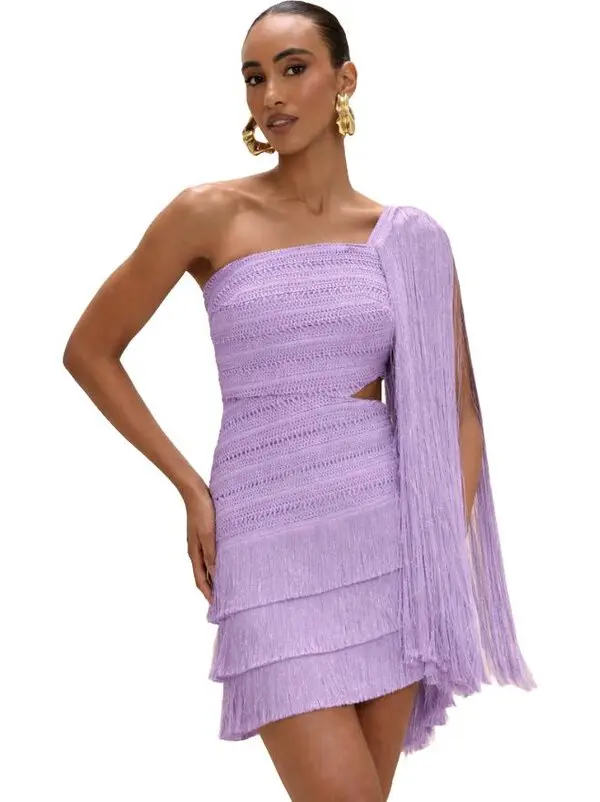 PatBO Lila Fringe Mini Dress - Purple