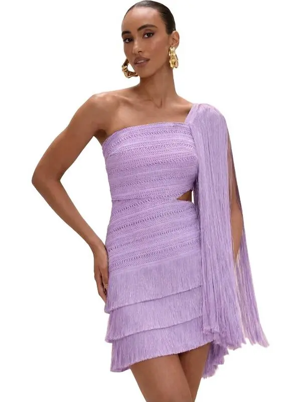 PatBO Lila Fringe Mini Dress - Purple