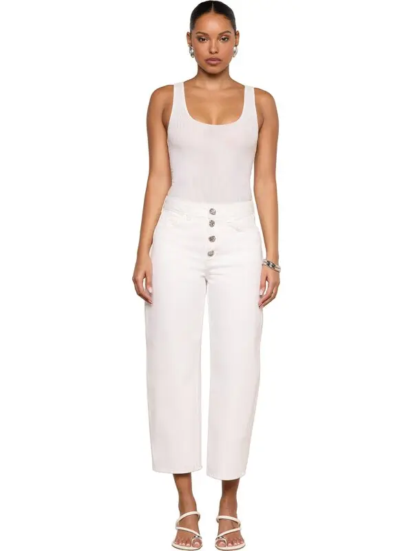 L'Agence Liora Cropped Jeans - Blanc