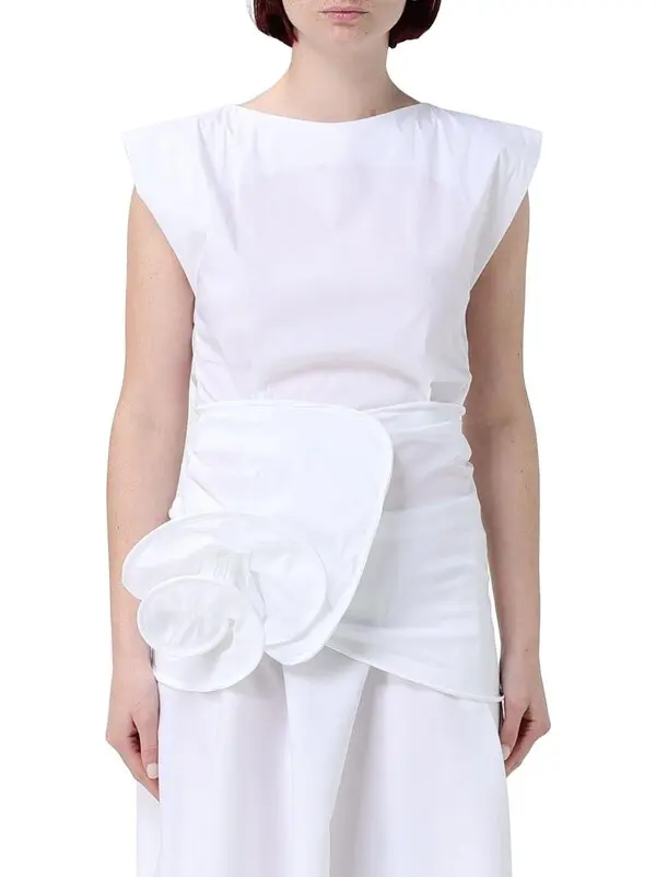 Liviana Conti Draped Detail Top - White