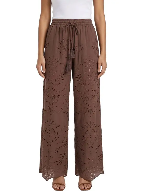 ERMANNO FIRENZE Wide Leg Trousers - Brown