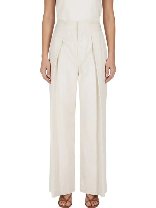 ERMANNO FIRENZE Wide Leg Trousers - Cream