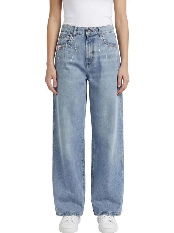 Giuseppe Di Morabito Embellished Wide-leg Jeans - Blue