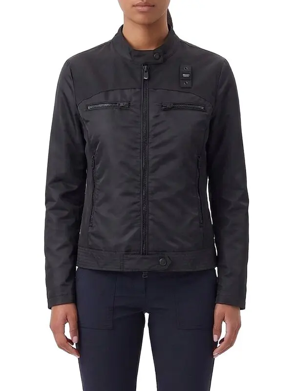 BLAUER. Zip-up Moto Jacket - Black