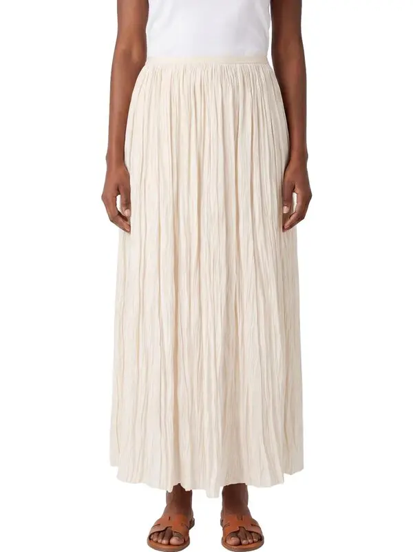 ROBERTO COLLINA Pleated Polyester Midi Skirt - Grey