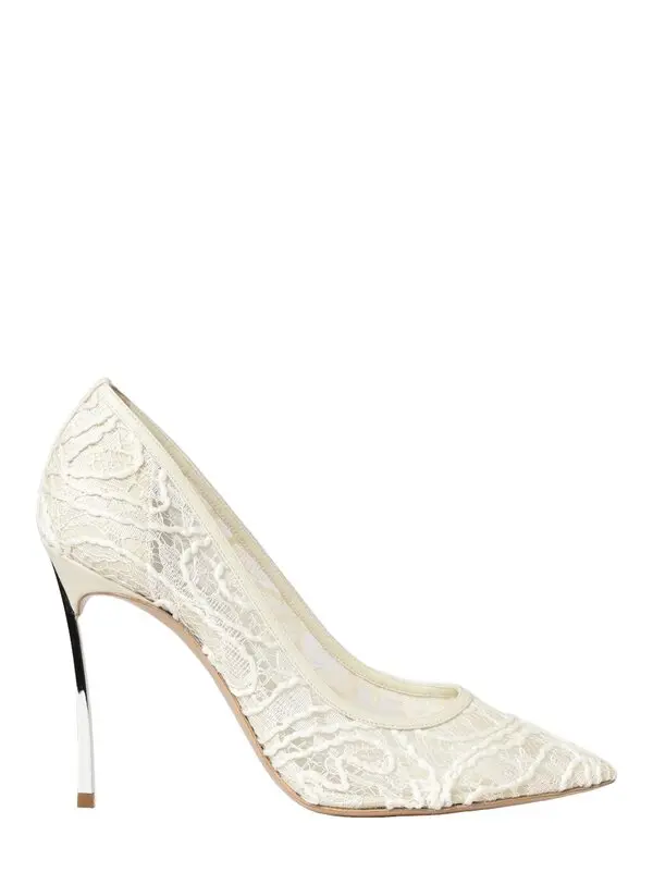 Casadei Lace Pumps - Yellow Cream
